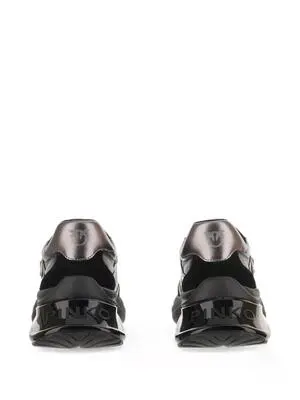 Pinko Ariel Leather Sneakers With Logo Plaque
