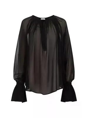 Nina Ricci Sheer Blouse - Black