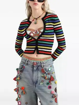 Dolce & Gabbana Striped Silk Cardigan