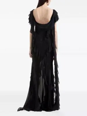 Nina Ricci Ruffled Silk Maxi Dress