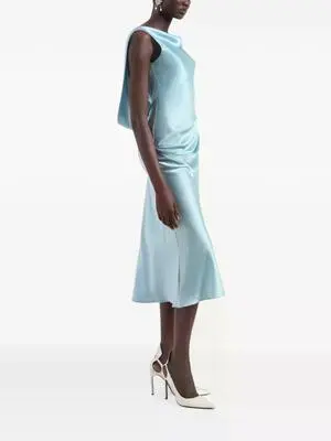 Nina Ricci Asymmetrical Open-back Midi Dress - Blue
