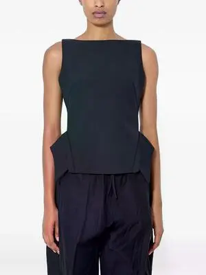 RÓHE Sleeveless Side-panel Top - Black