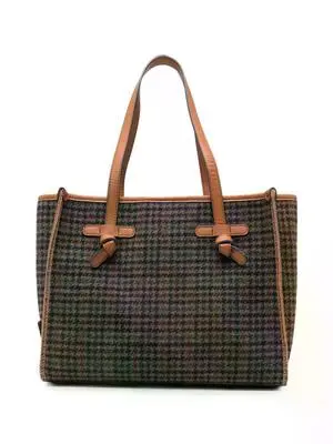 GIANNI CHIARINI Marcella Houndstooth-pattern Tote Bag - Grey