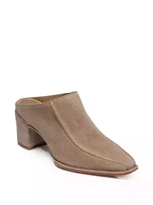 Bernardo Brynn Suede Square-toe Mules - Neutrals