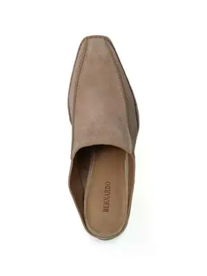 Bernardo Brynn Suede Square-toe Mules - Neutrals