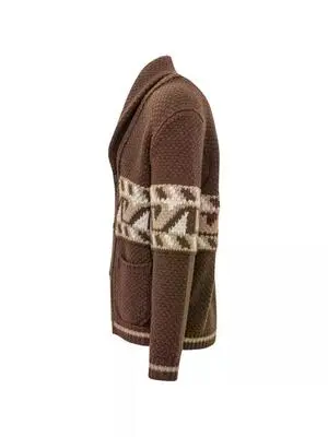 RAKKI Jacquard-knit Shawl-collar Cardigan