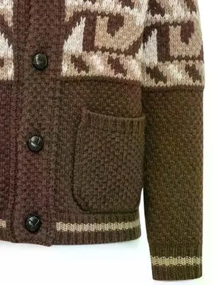 RAKKI Jacquard-knit Shawl-collar Cardigan