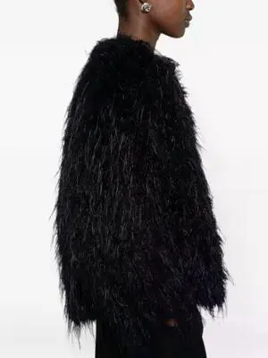 FORTE_FORTE Feather-effect Coat - Blue