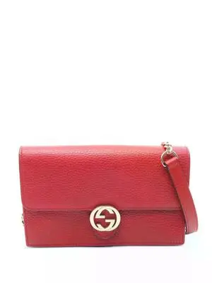 Gucci 2010s Interlocking G Wallet Bag - Red