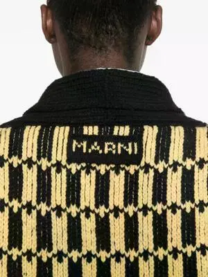 Marni Geometric Pattern Shawl Collar Cardigan