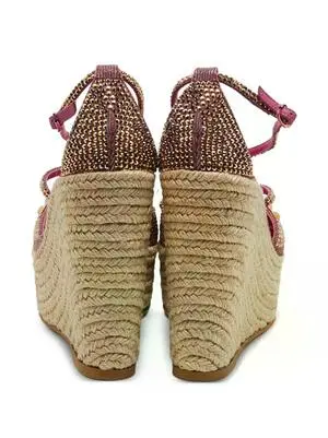 LE SILLA Crystal-embellished Wedge Sandals