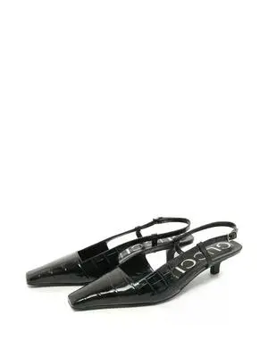 Gucci Croc-embossed Leather Slingback Pumps
