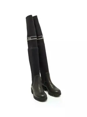 Miu Miu Knit Leather Boots
