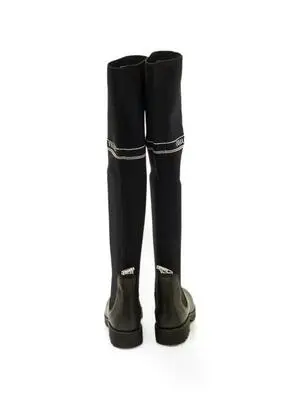 Miu Miu Knit Leather Boots