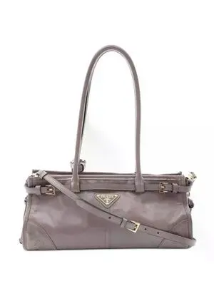 Prada 2010s Buckled Leather Handbag Grey