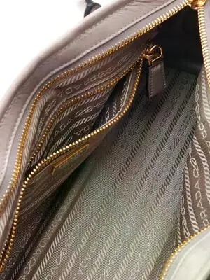 Prada Buckled Leather Handbag - Grey