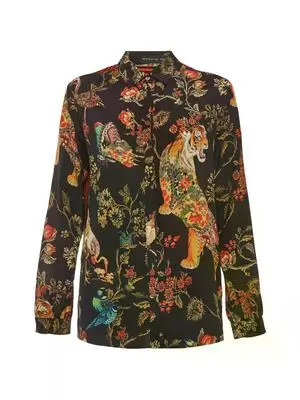 Etro Floral-print Silk Shirt - Black