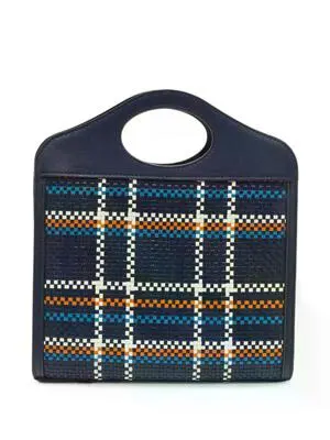 Burberry Mini Pocket Woven Leather Tote Bag