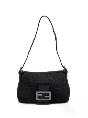 Fendi 2004 Mama Baguette Shoulder Bag - Black
