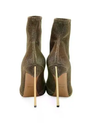 Casadei Stretch-fabric Ankle Boots - Gold