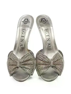 GINA Crystal-embellished Bow Sandals