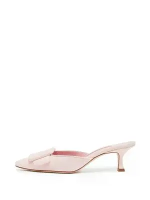 Manolo Blahnik Maysale Suede Mules - Pink