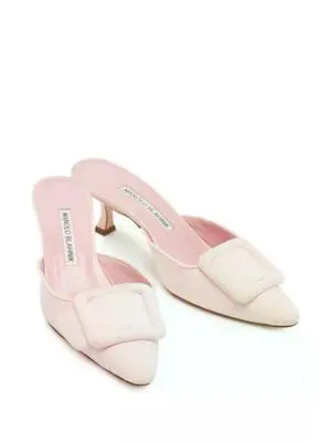 Manolo Blahnik Maysale Suede Mules
