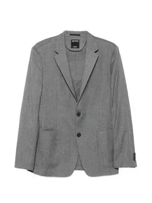 Zegna Notch-lapel Patch-pocket Jacket - Grey