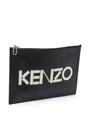 Kenzo Logo-print Leather Pouch