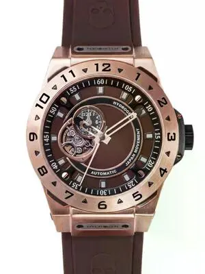 HYDROGEN Vento 42mm Open-heart Dial Watch - Brown