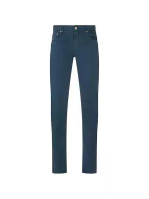 PT TORINO Slim Cut Trousers With Rear Logo Patch