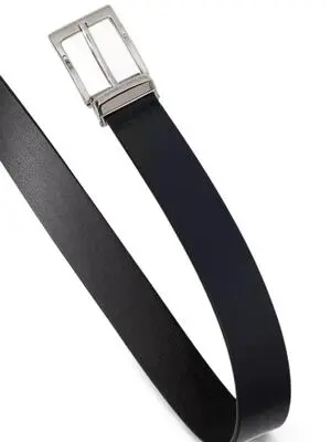 Emporio Armani Smooth Leather Belt With Rectangular Buckle