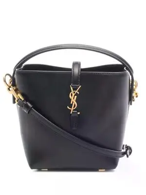 Saint Laurent 2010s Logo-plaque Leather Handbag - Black