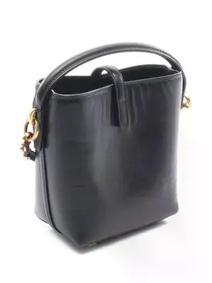 Saint Laurent 2010s Logo-plaque Leather Handbag - Black