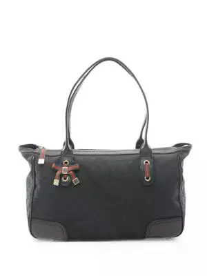 Gucci 2000s Princy Gg Canvas Tote Bag - Black