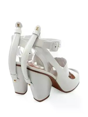 LOUIS VUITTON 2023 Trinity Strappy Platform Sandals - White