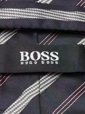 BOSS Striped-pattern Silk Tie - Blue
