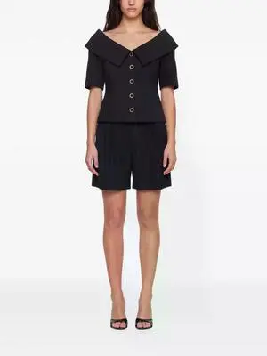 Alessandra Rich Off-shoulder Button-up Jacket