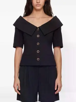 Alessandra Rich Off-shoulder Button-up Jacket