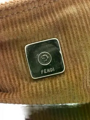 Fendi 2000s Mamma Baguette Corduroy Shoulder Bag - Neutrals