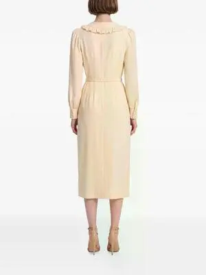 Alessandra Rich Ruffled Belted Midi Dress