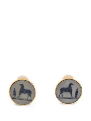 Hermès 2010s Corozo Clip-on Earrings - Gold