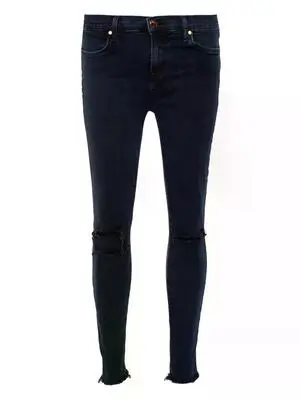 J Brand Button-zip Distressed Jeans - Blue