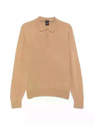 BOSS Long-sleeve Polo-collar Sweater - Neutrals