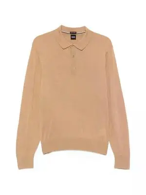 BOSS Long-sleeve Polo-collar Sweater - Neutrals