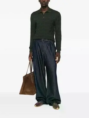 Etro Wool Polo Collar Zip Sweater