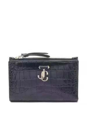 JIMMY CHOO 2010s Litzy Croc-embossed Bifold Wallet