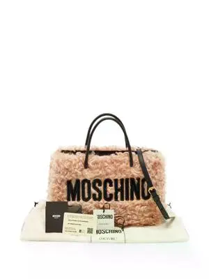 Moschino Logo-patch Shearling Tote Bag