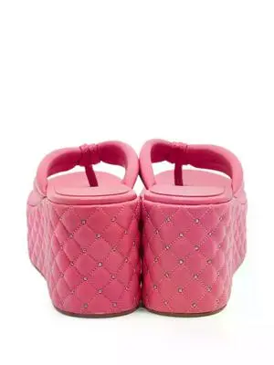 LE SILLA Quilted Studded Wedge Sandals