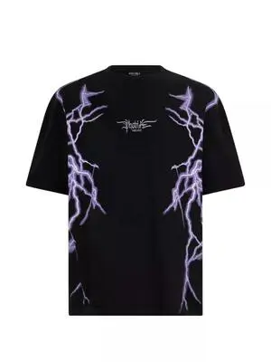 PHOBIA Lightning-print Embroidered T-shirt